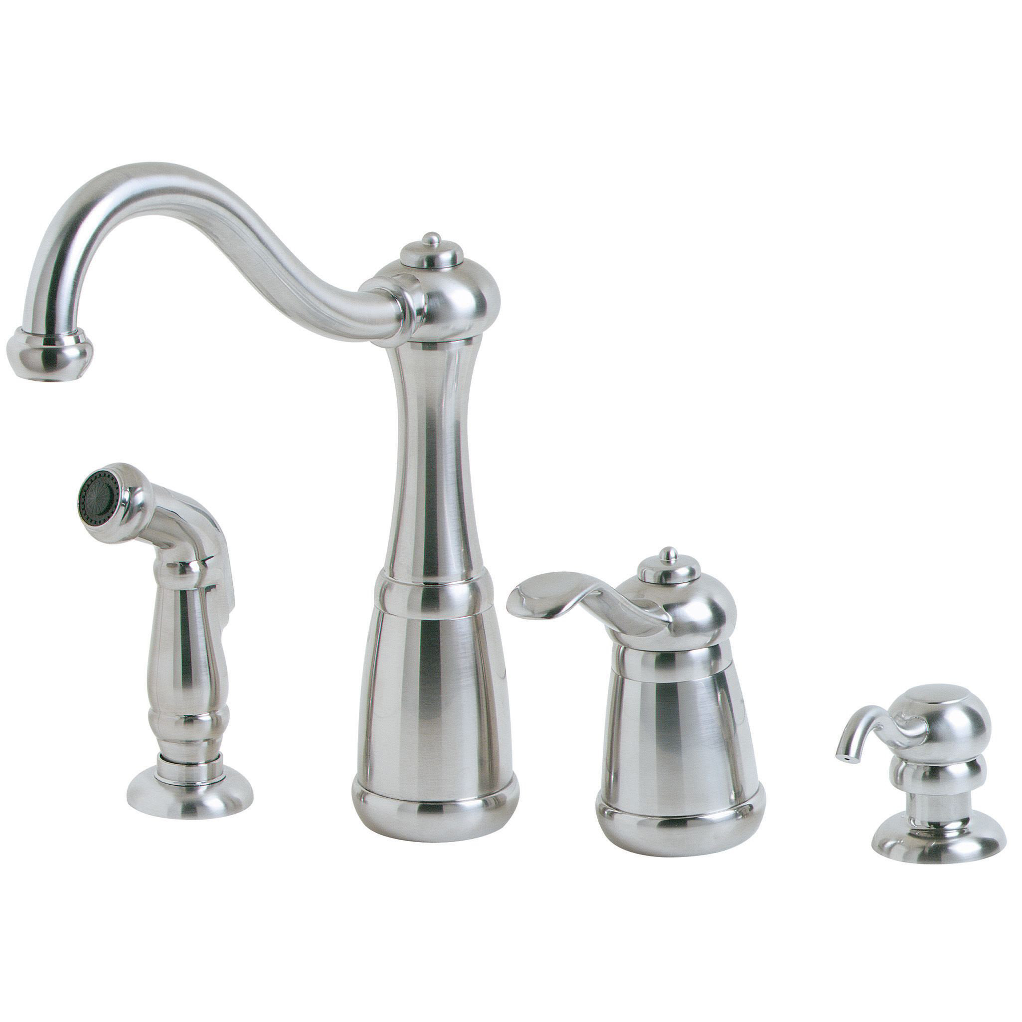 Pfister Marielle Single Handle Kitchen Faucet with Side Spray and Soap ...