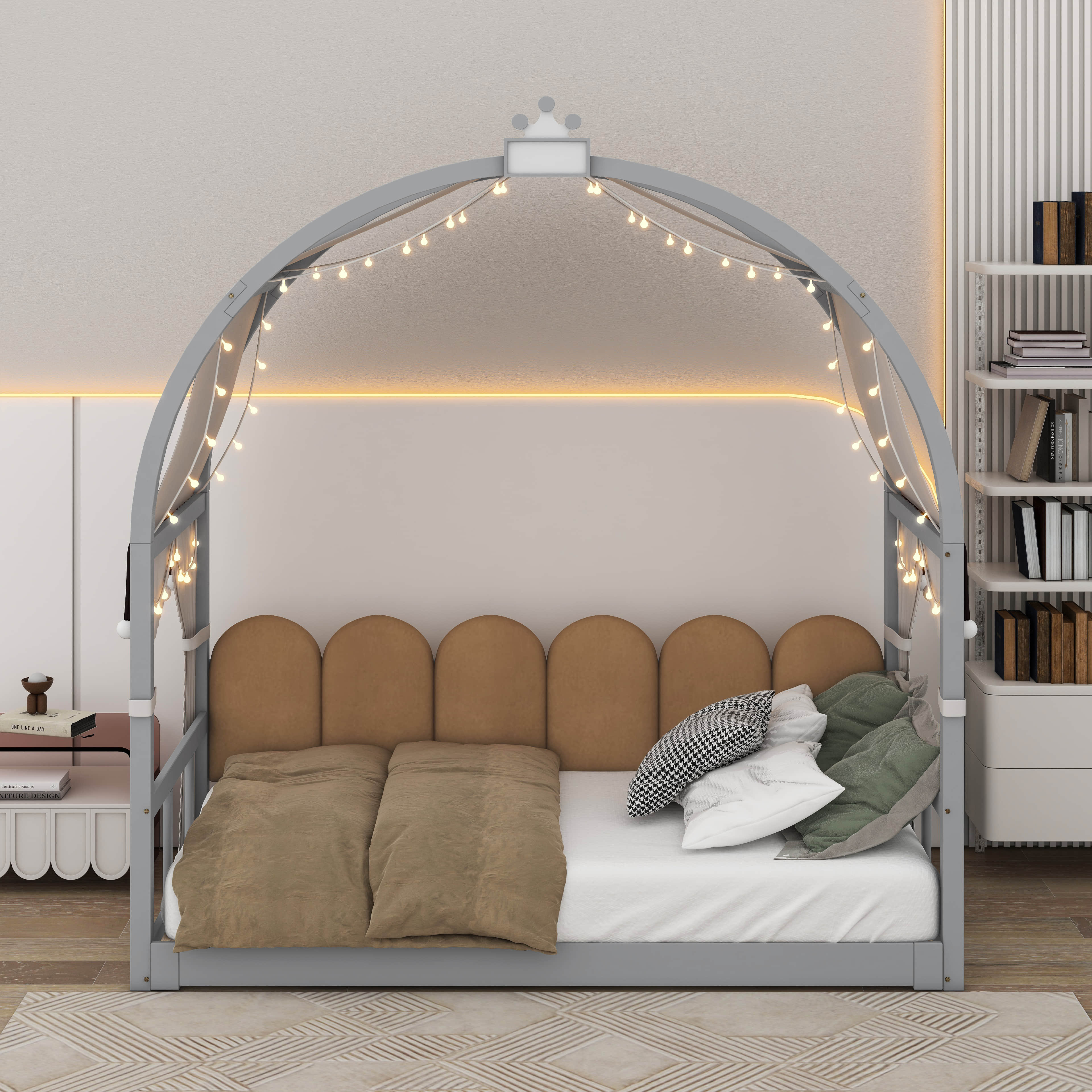 Lark Manor™ Twin Size Extended Bed With Arched Roof And Trundle | Wayfair