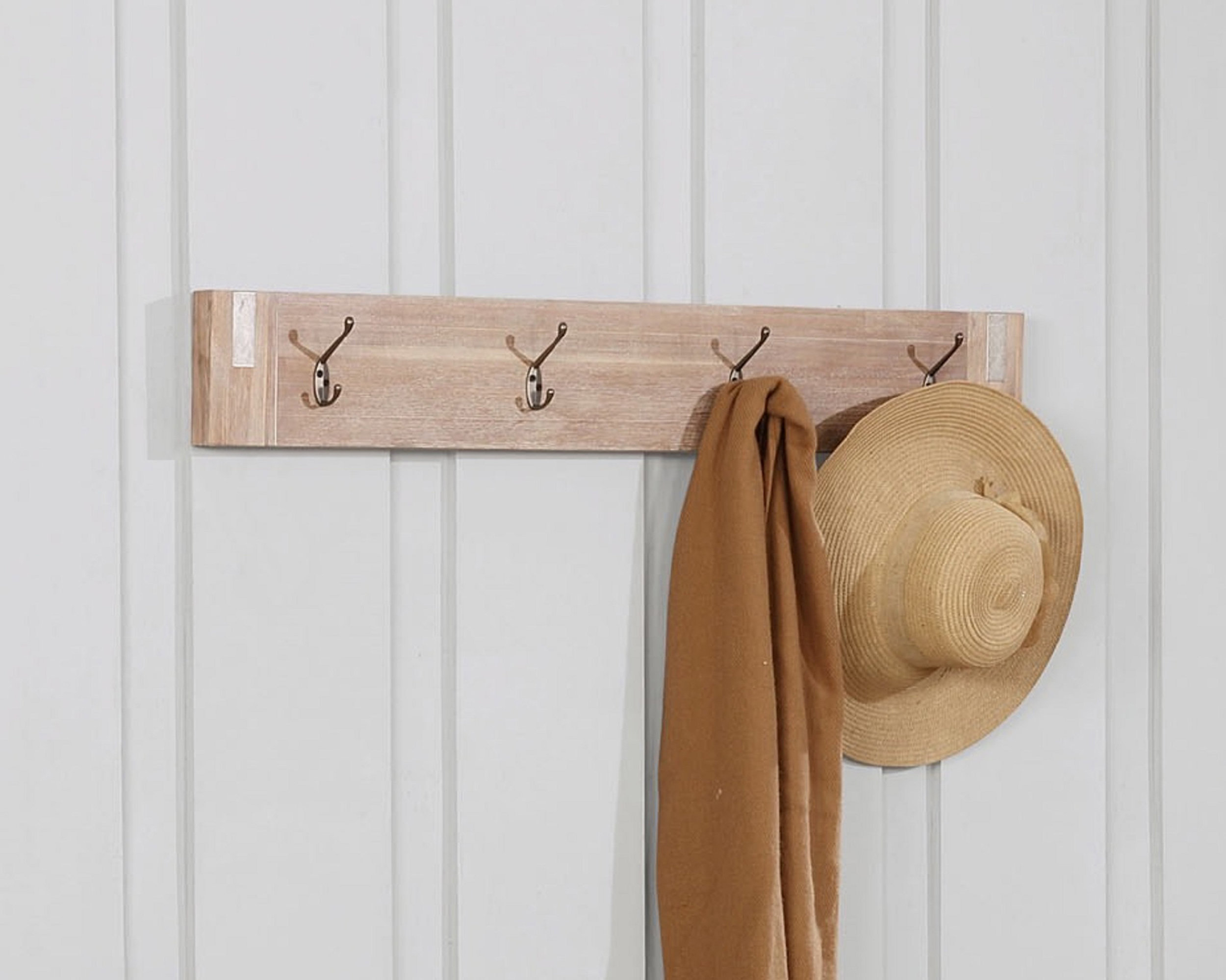 Gracie Oaks Henry 40" Wide Rustic Solid Wood With Metal Inset Wall ...