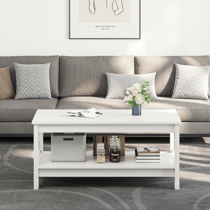 Highland Dunes O'Kean 39" Rectangular Coffee Table with Storage For ...