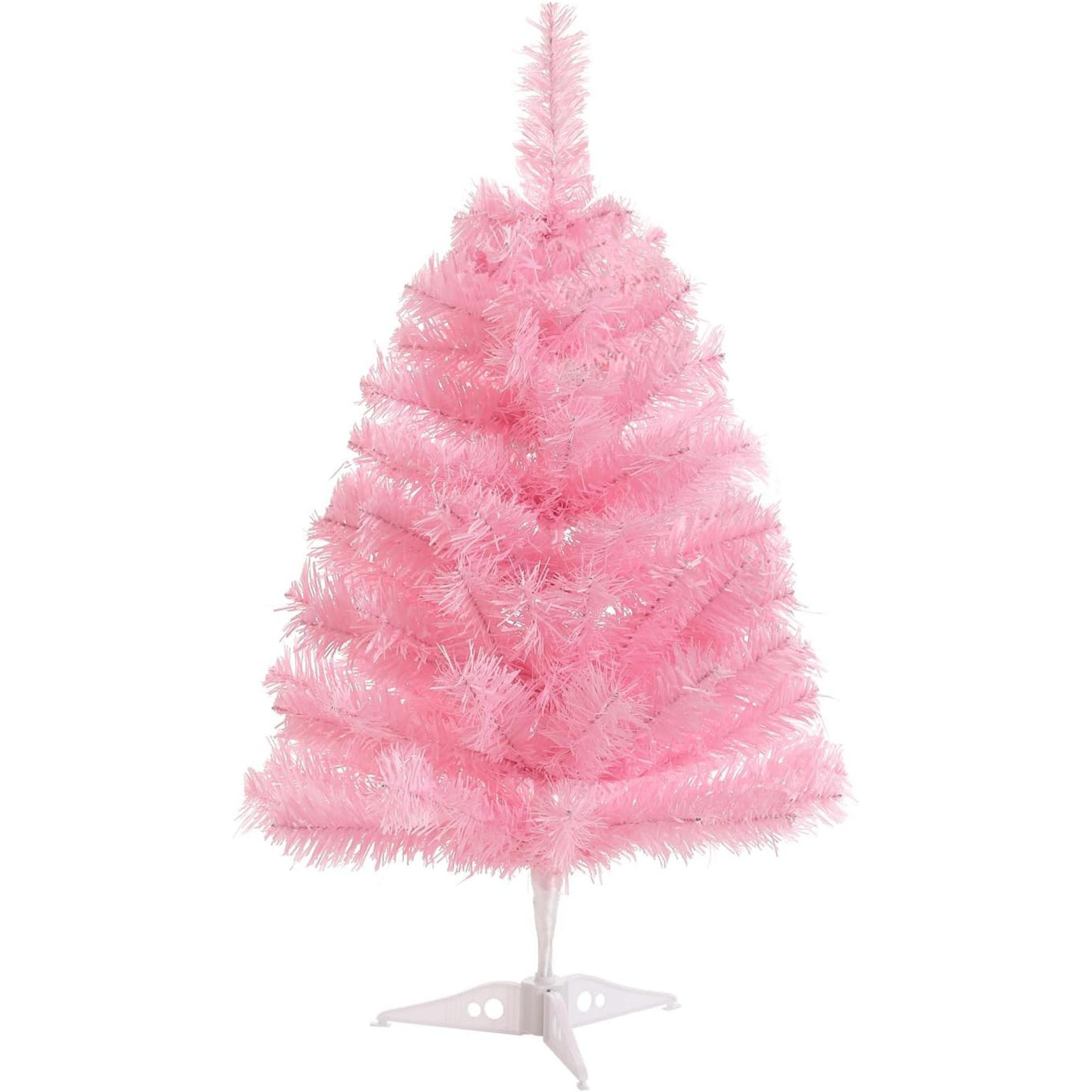 Ebern Designs 2FT Artificial Christmas Tree Pink Tabletop Christmas ...