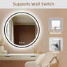 Wrought Studio™ LED Circular Smart Mirror With Adjustable Lighting And ...