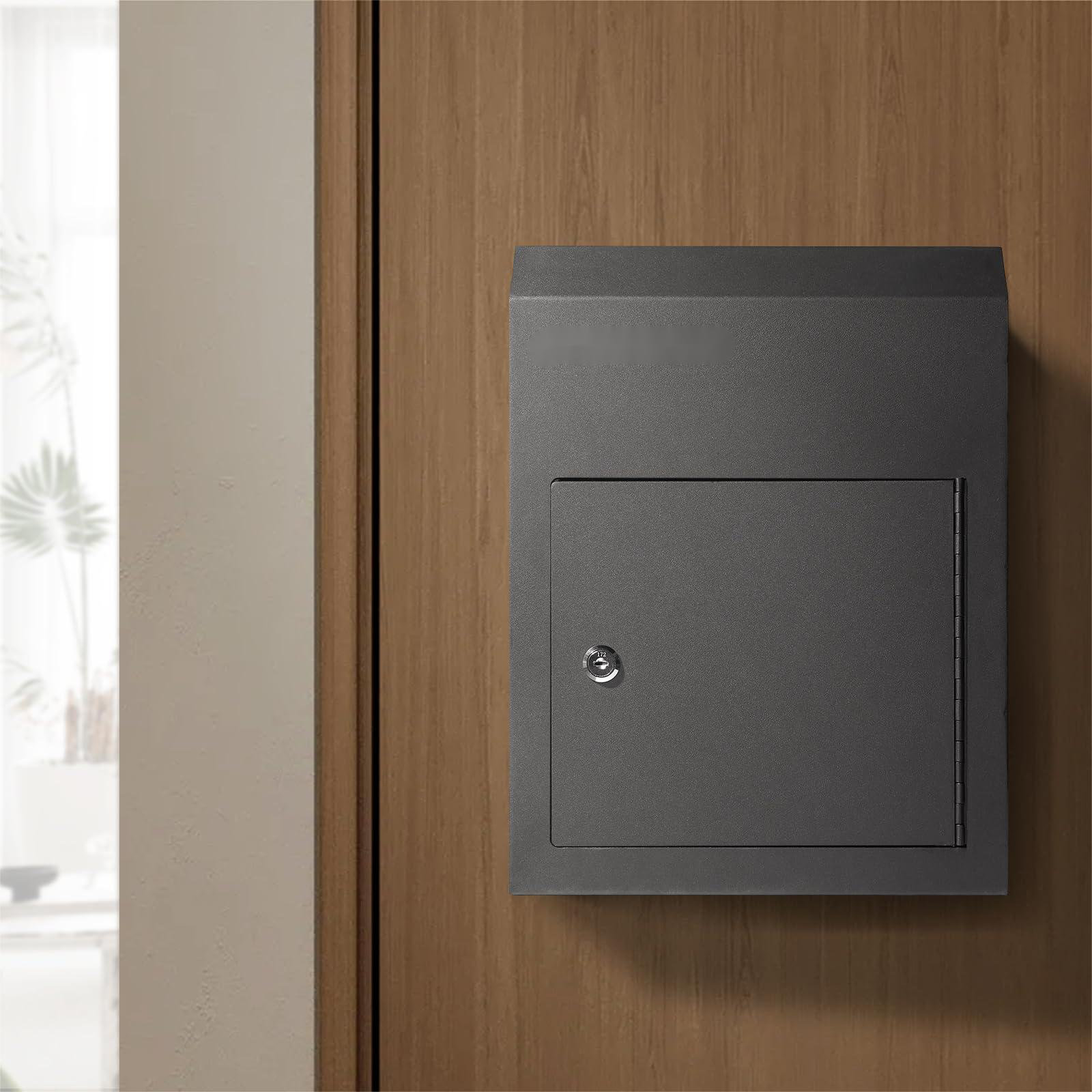 FEIYAN Through The Door Key Drop Box, Heavy Duty Steel Through The Door ...