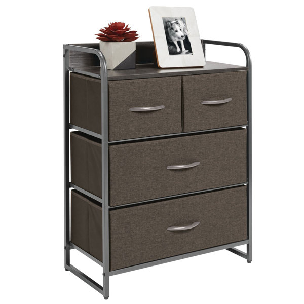 mDesign Wide Dresser Storage Chest, 4 Fabric Drawers | Wayfair