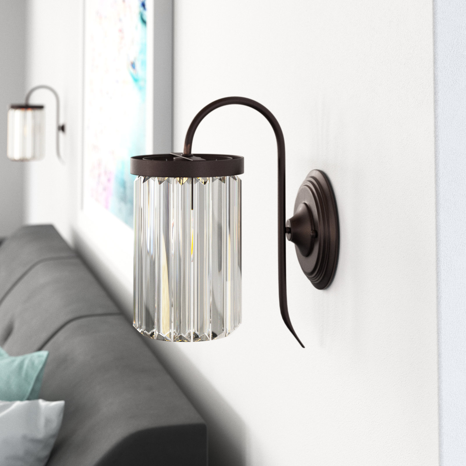 Laurel Foundry Modern Farmhouse® Hallum 1 - Light Dimmable Armed Sconce ...