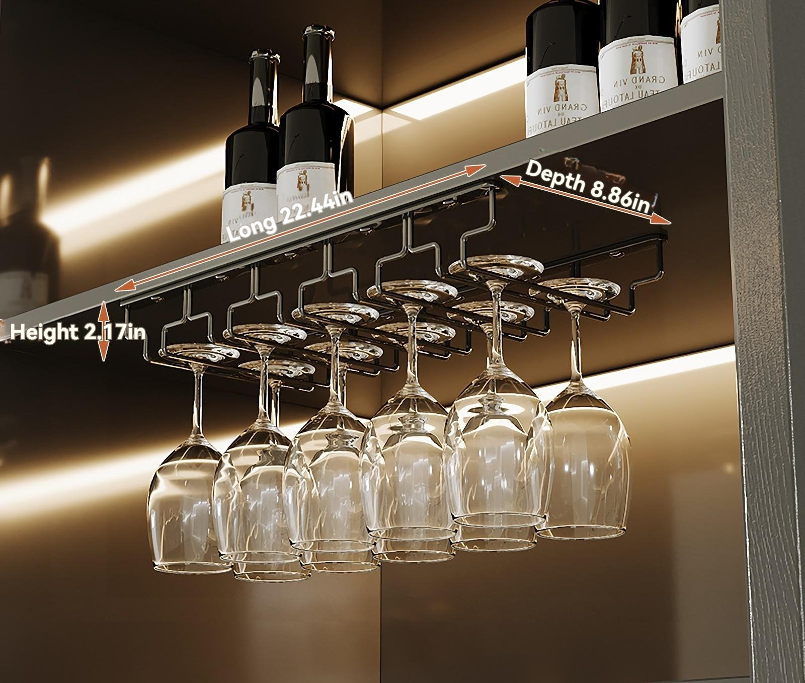 Prep & Savour Premium Stainless Steel Wine Glass Holder - Inverted ...