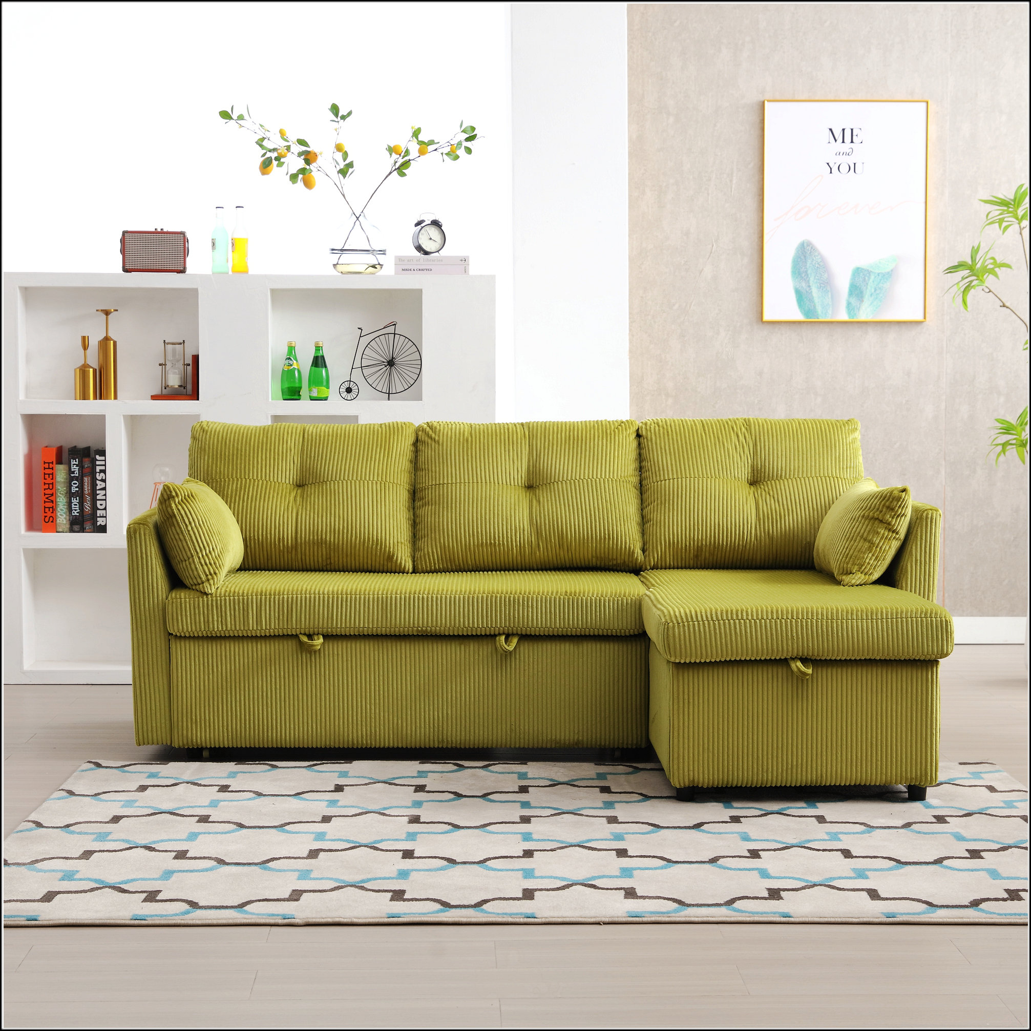 Latitude Run® Modular L-Shaped Sofa, Modular Long Sofa with Reversible ...