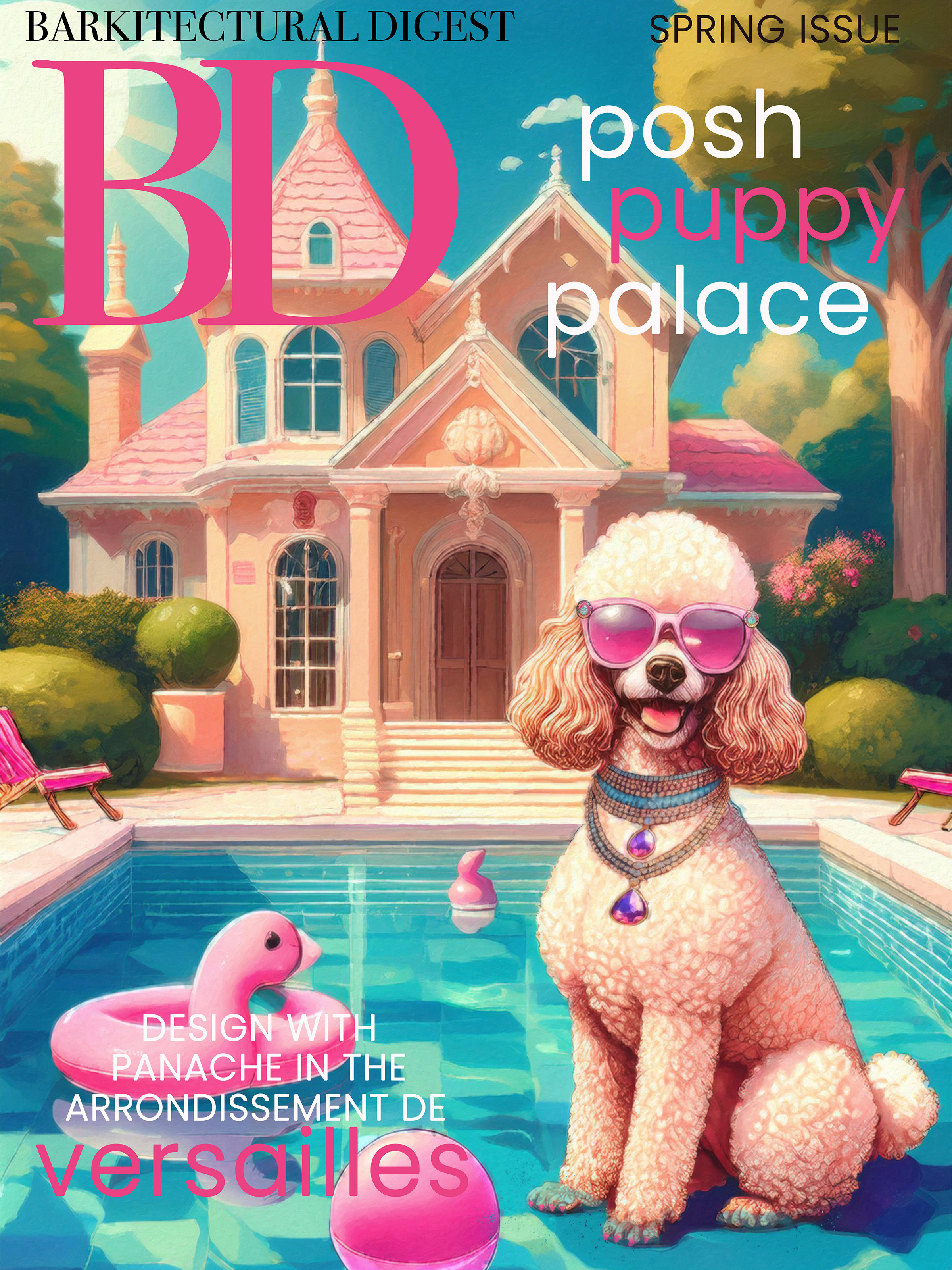 Trinx Barkitectural Digest Magazine Cover Parody with French Poodle by ...