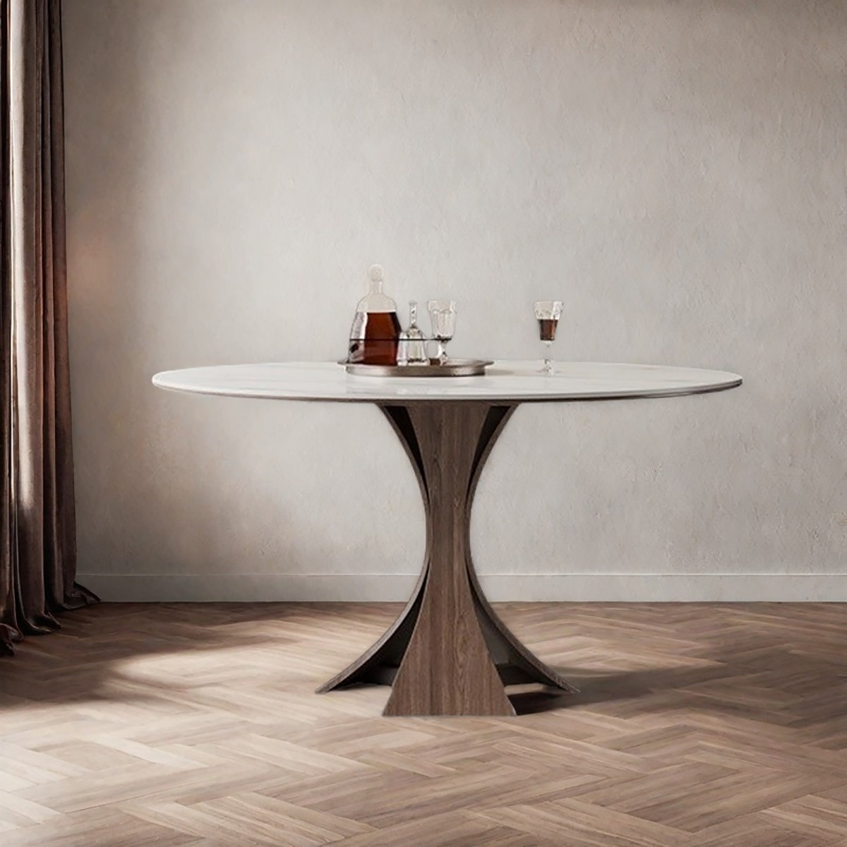 Orren Ellis Elegant Round Dining Table with Marble Top - Wayfair Canada