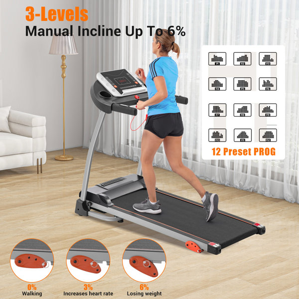 Hokku Designs Folding Treadmill For Home Use, 2.5HP Electric Running ...