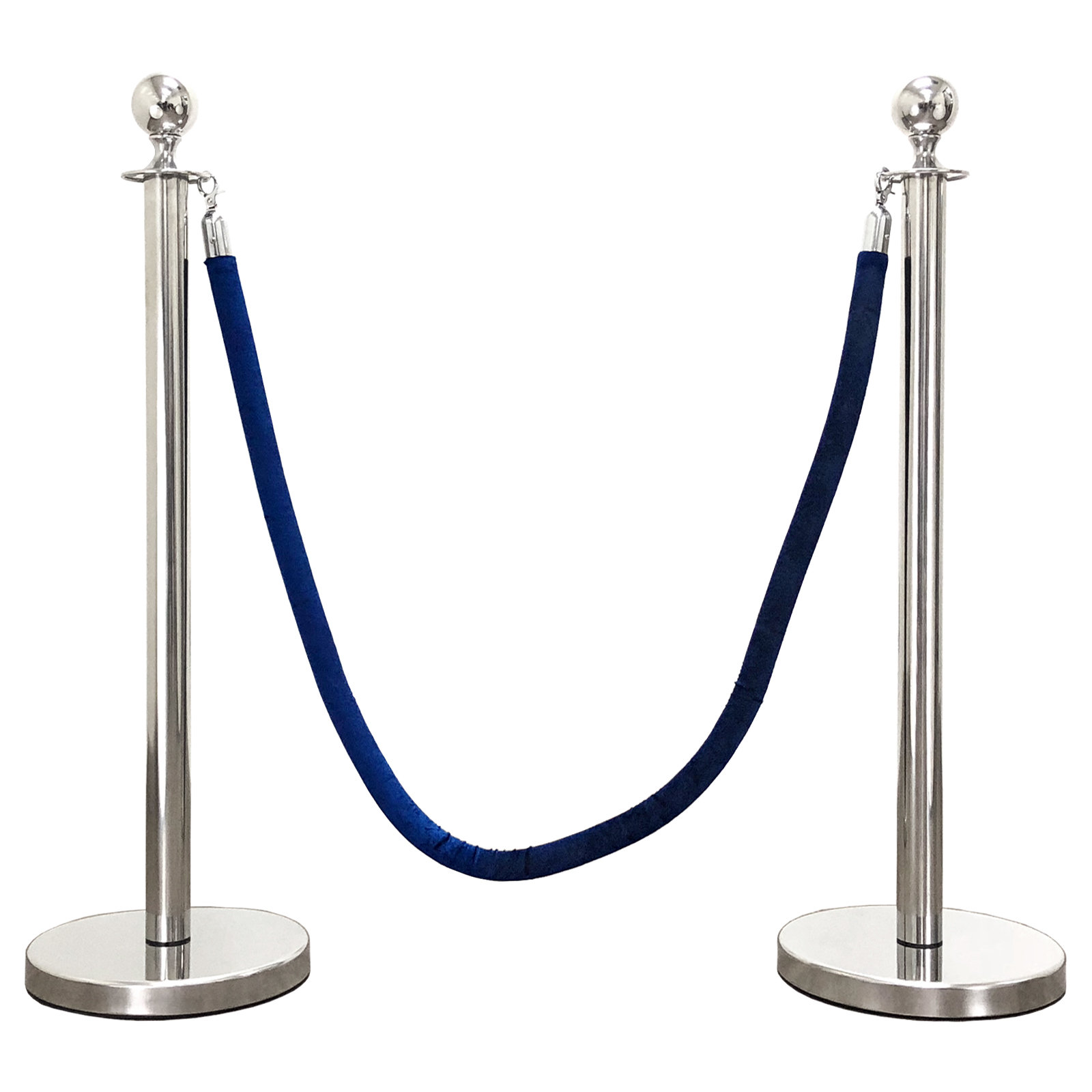 VIP Crowd Control Rope Stanchion (2 Mirror Crown Top/Flat Base + 6 ...
