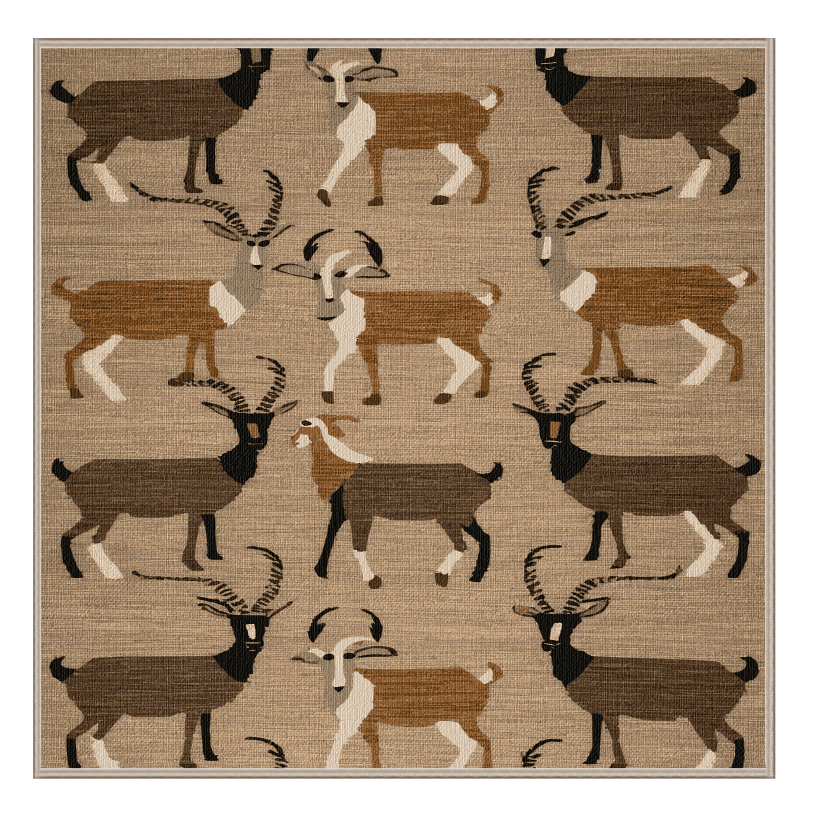 Foundry Select Washable Alpine Ibex Wildlife Area Rug | Wayfair
