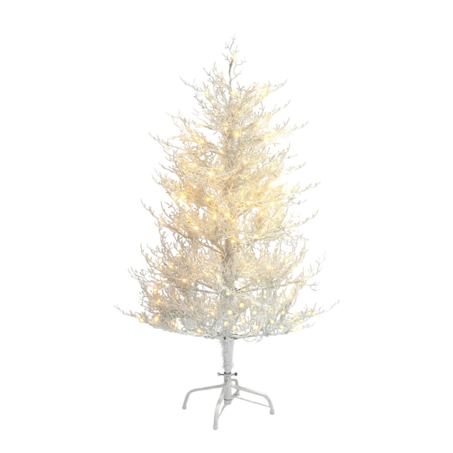 HomeRoots 4' White Pre Lit Sparse Artificial Christmas Tree | Wayfair
