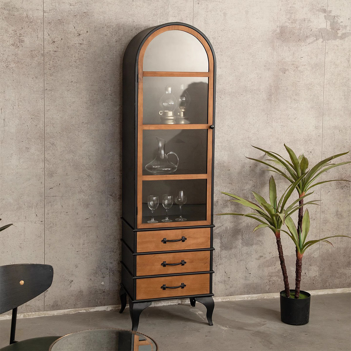 VEROBIX Black + Cherry wood Solid Wood Display Cases | Wayfair