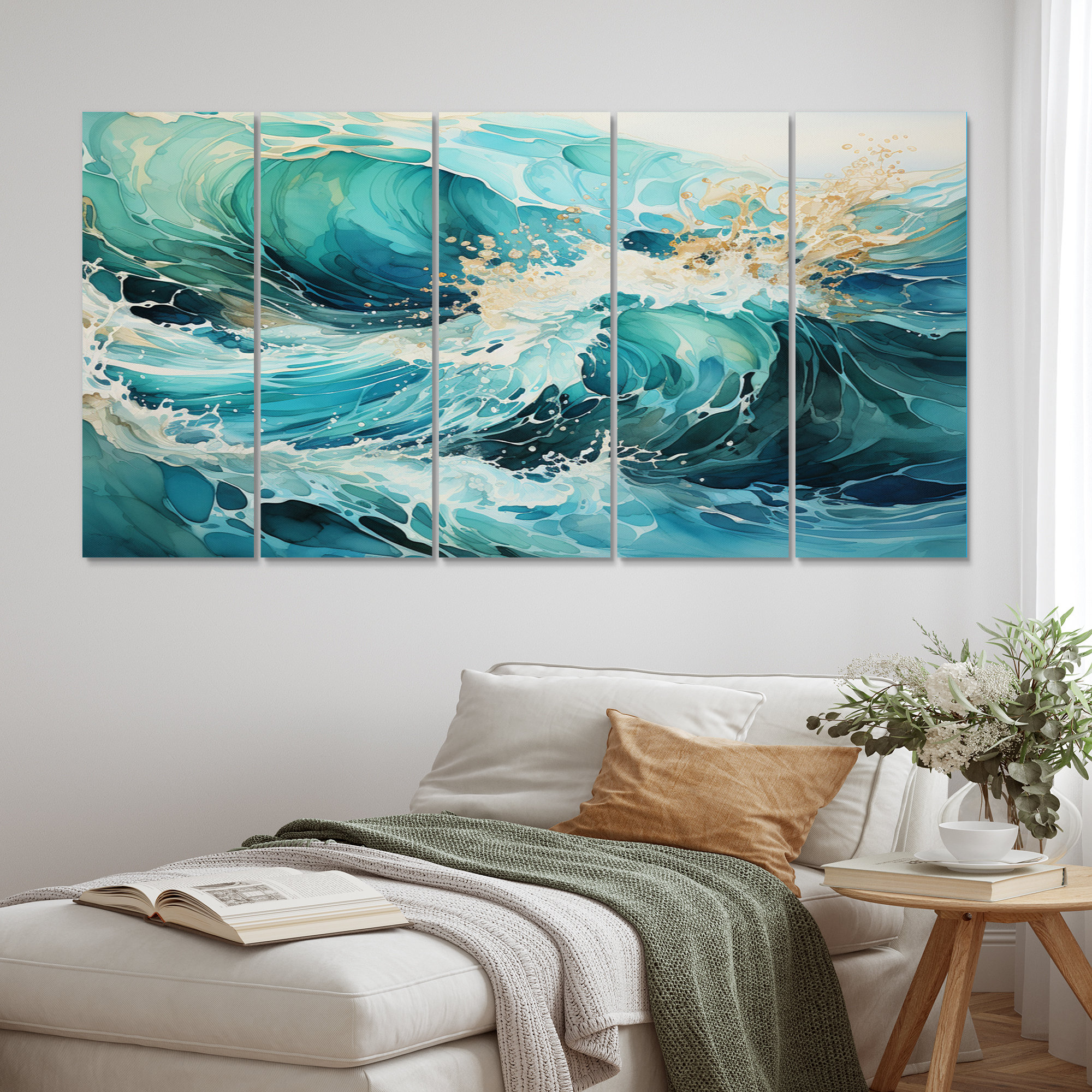 Design Art Oceanic Collage III On Metal 5 Pieces Print | Wayfair