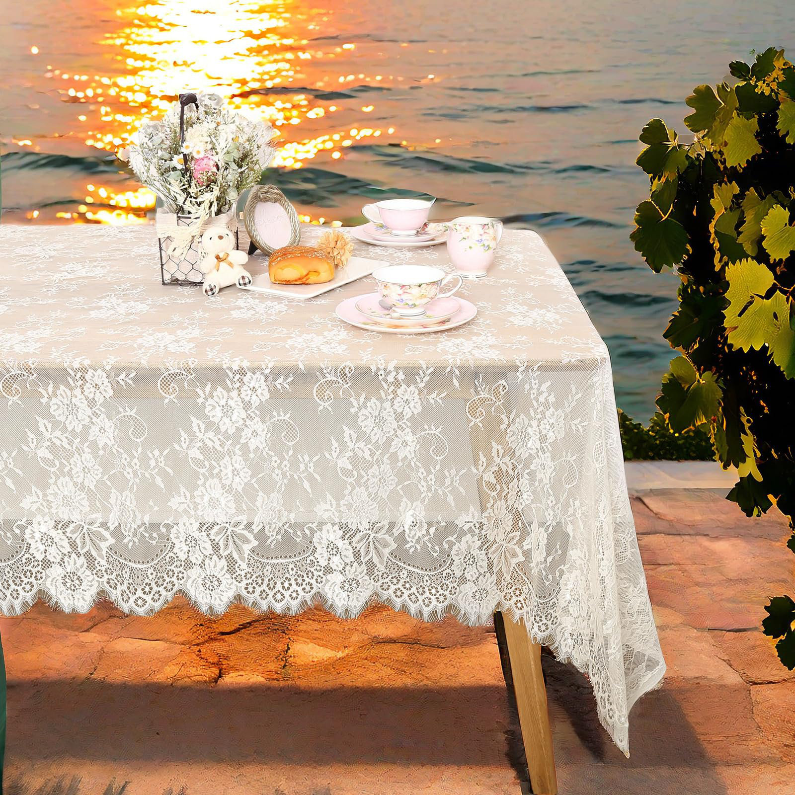 white polyester tablecloth wedding