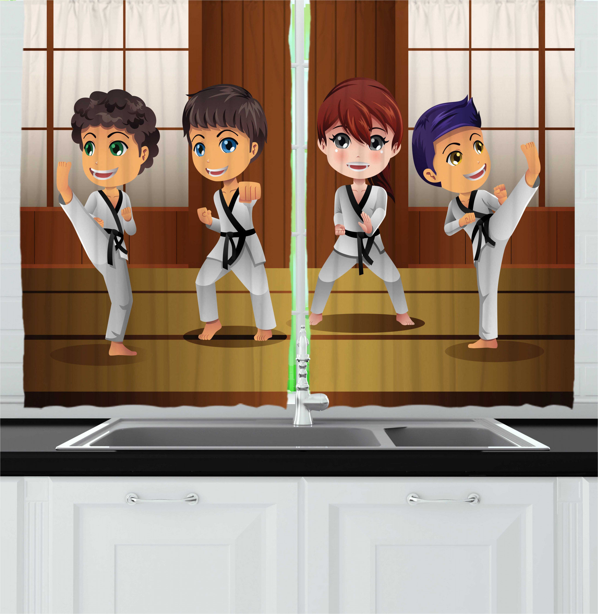 East Urban Home 2 Piece Karate Children Practicing Martial Arts Self ...