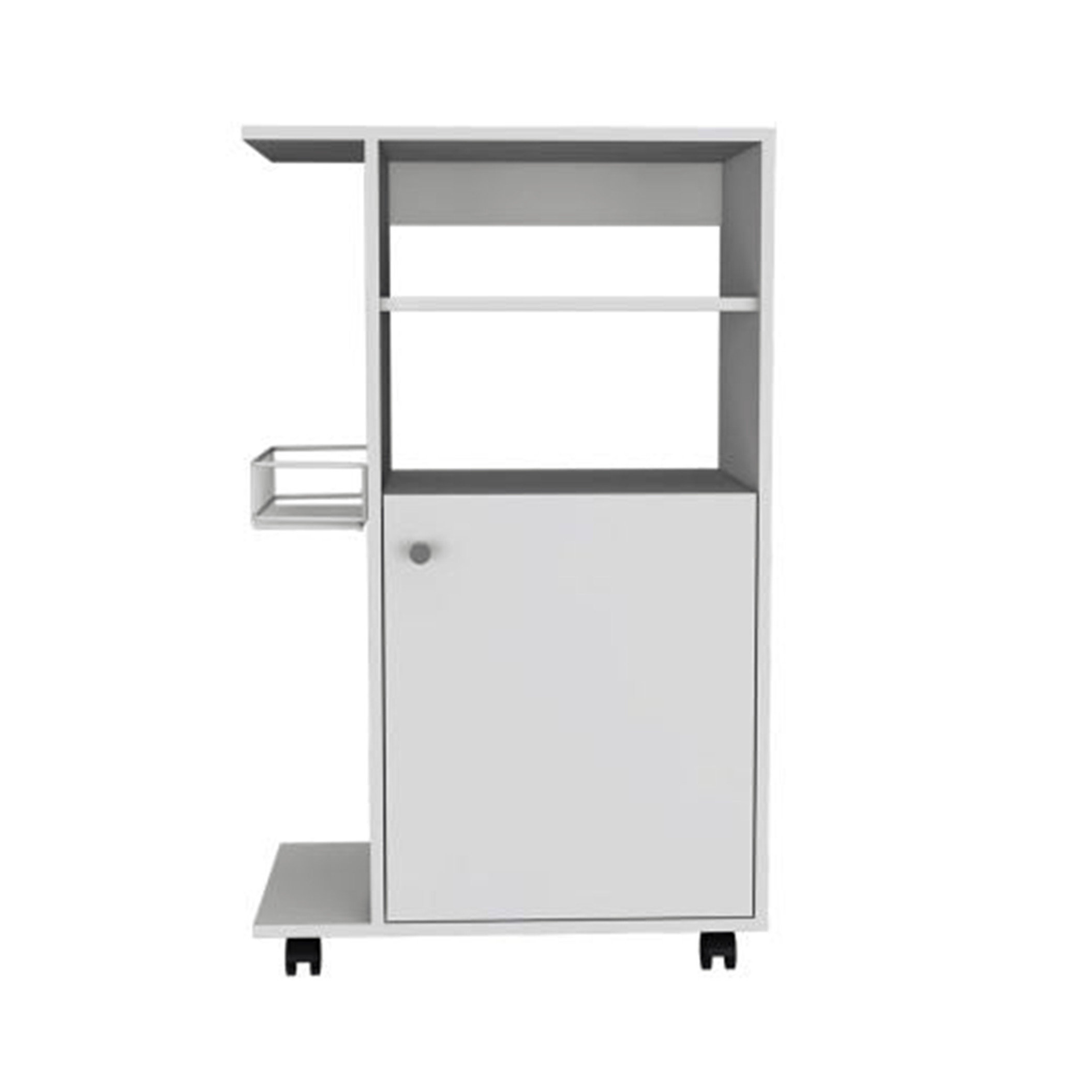 Ebern Designs Versatile Kitchen Cart with Concealed Cabinet and Smooth ...