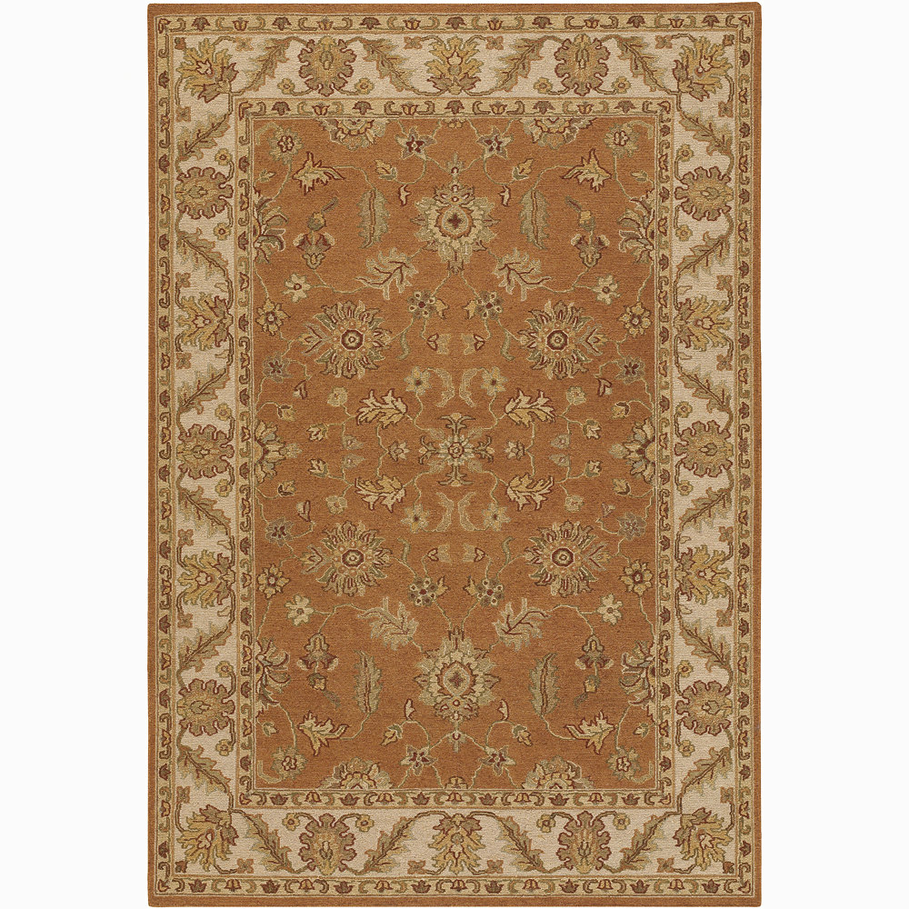 Chandra Rugs Pooja Hand-Knotted Wool Brown/Tan Area Rug - Wayfair Canada