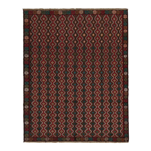 Rug & Kilim One-of-a-Kind Rectangle 6’ X 7’10” Wool Area Rug in Red ...