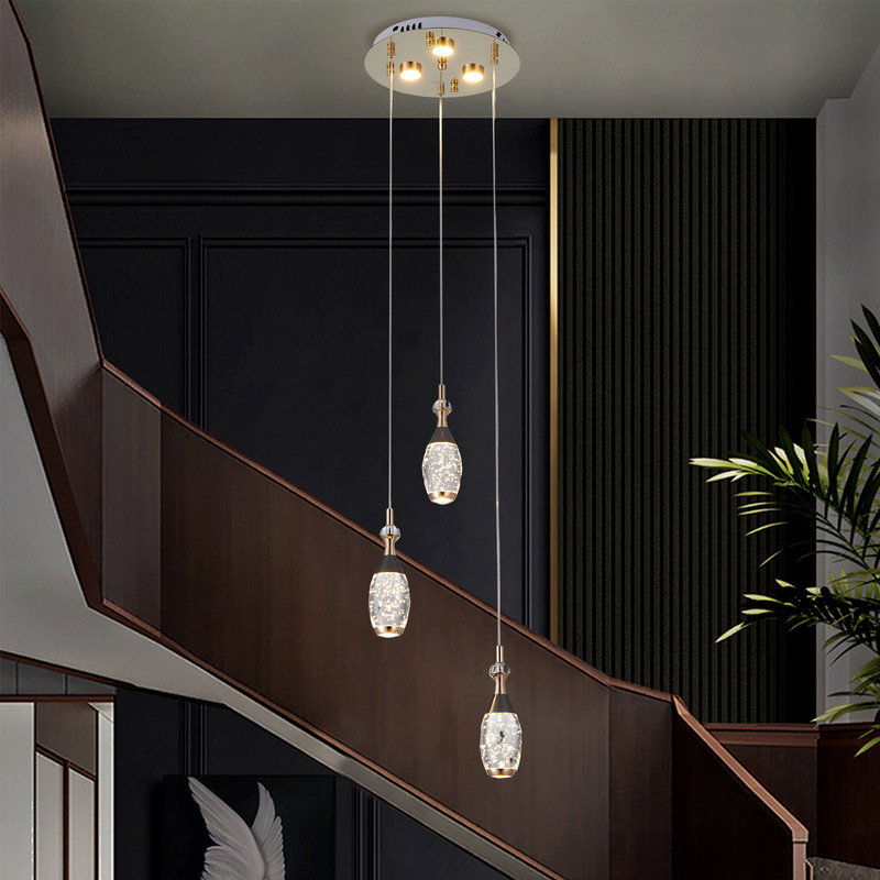 CycevSun Modern 3-Lights LED Crystal Chandeliers, Bowling Pin Shape ...