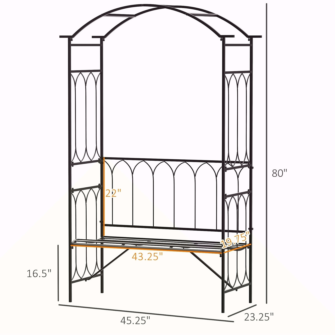 Arlmont & Co. Outsunny Metal Trellis Arbor Arch For Climbing Plants ...