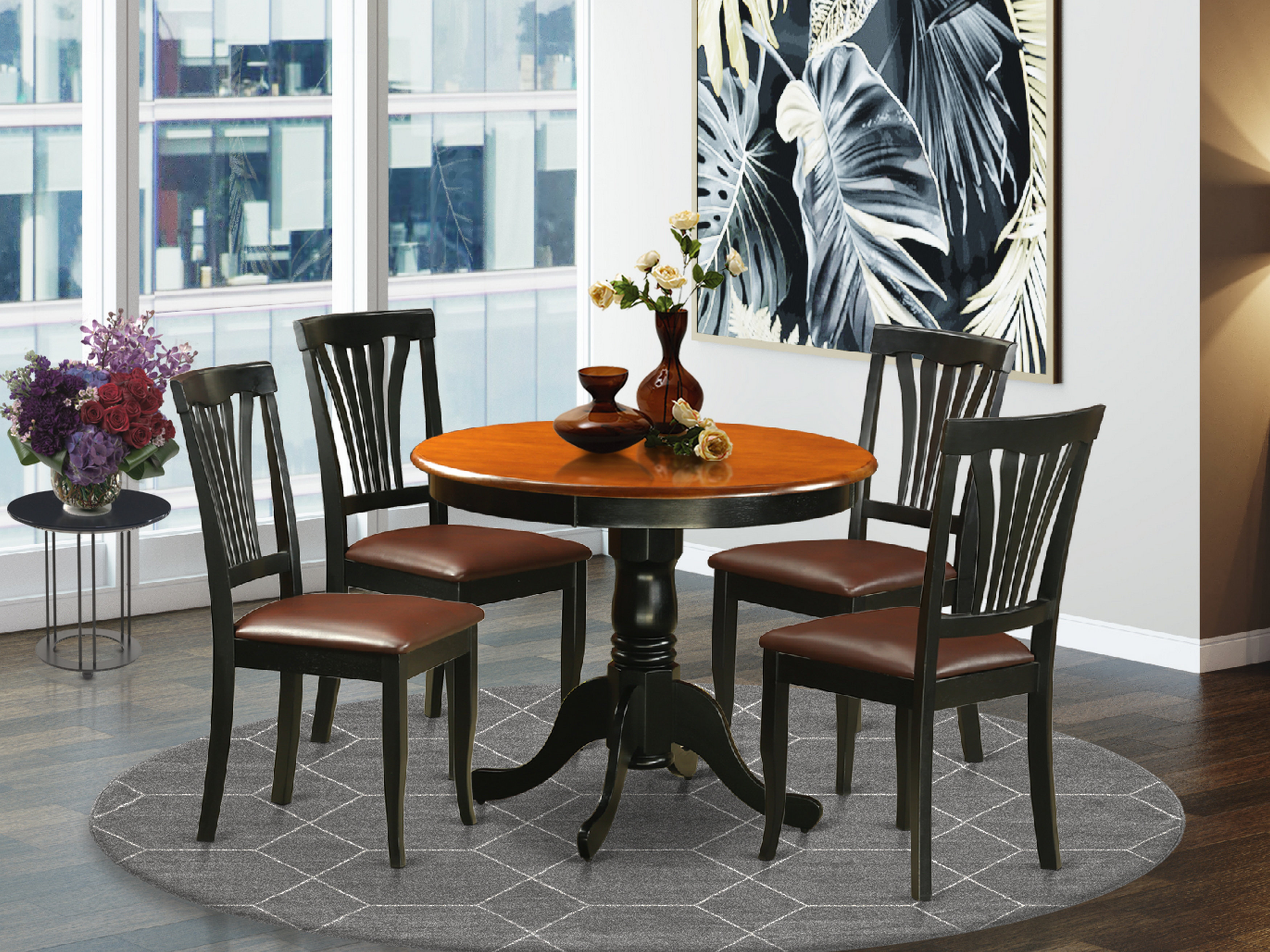 Rosalind Wheeler Fredson 5 Piece Dinette Set for 4 Includes a Round ...