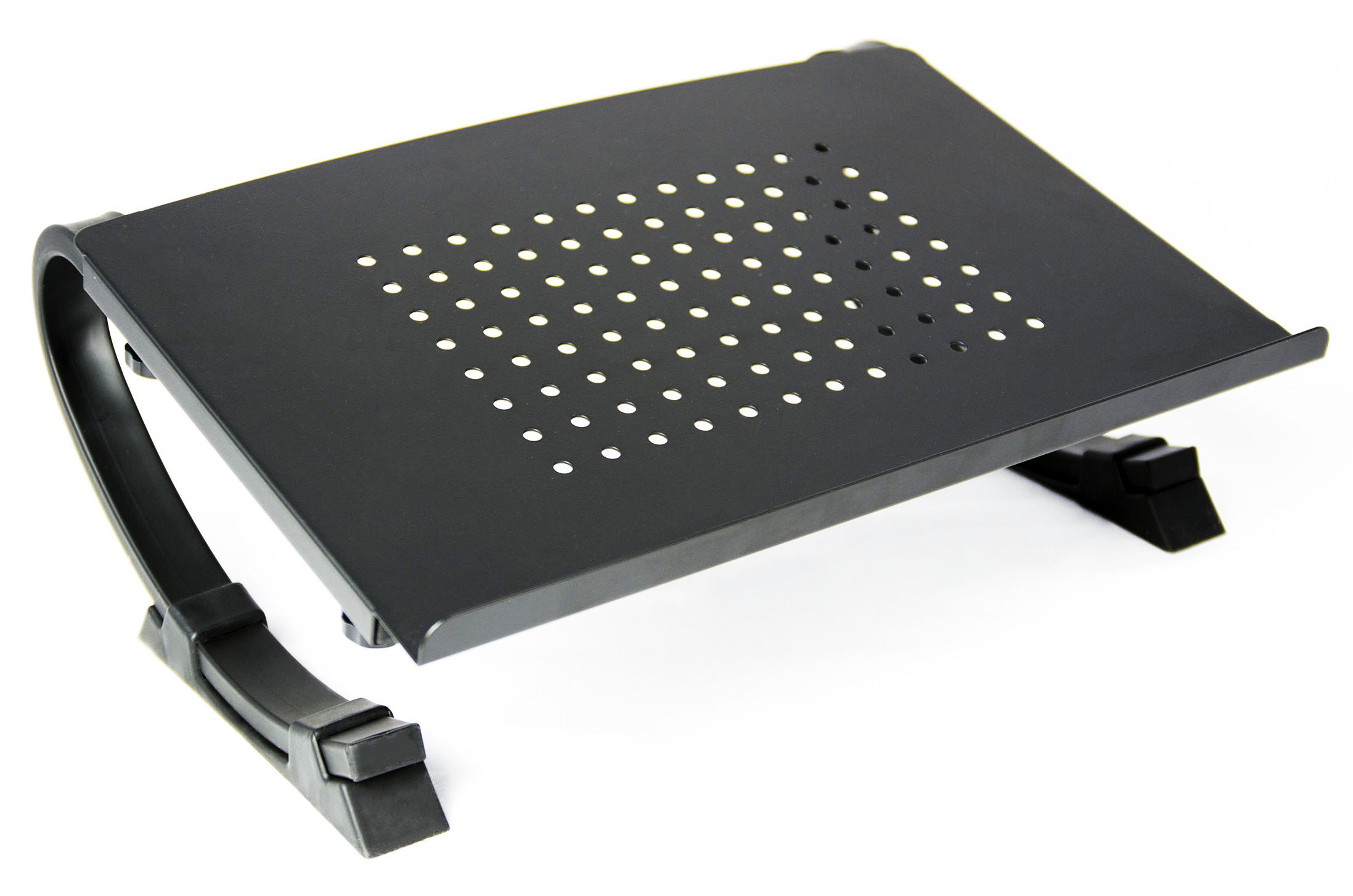 Inbox Zero Fully Adjustable Curved Laptop And Monitor Lift Stand, Black ...