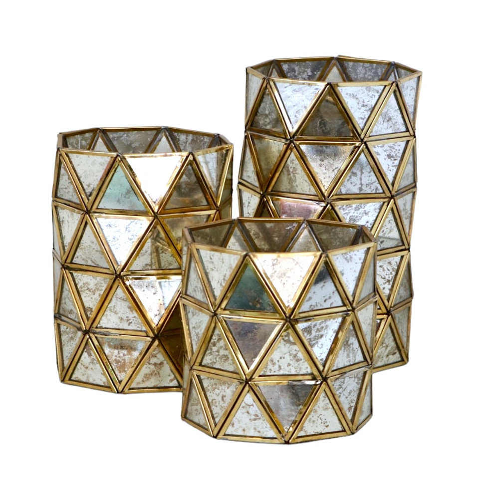 Sheherazade Home 3 Piece Brass Tabletop Lantern Set | Wayfair