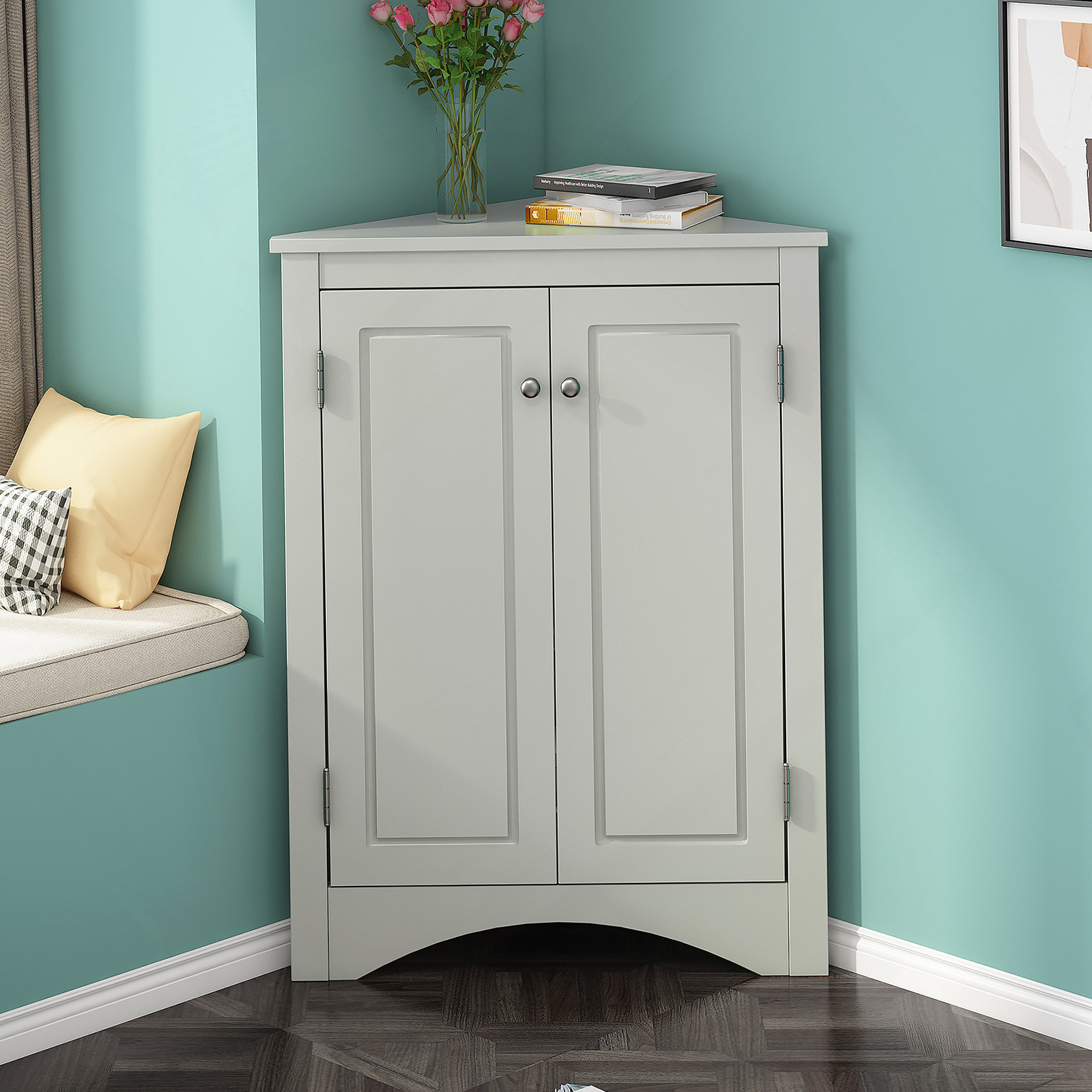 Ebern Designs Triangle Storage Cabinet, Separate Bathroom Kitchen ...