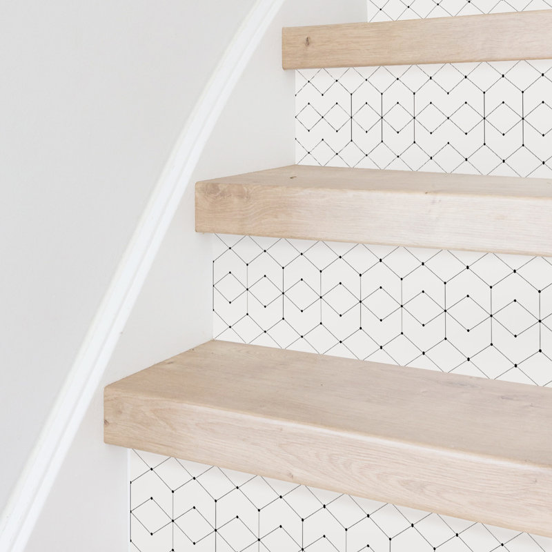 George Oliver Bohemian Hexagon Abstact Peel &Stick Tile Stair Riser ...