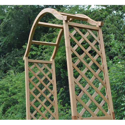 Gracie Oaks Wooden Garden Arch (Tan) With Ground Spikes & Reviews ...