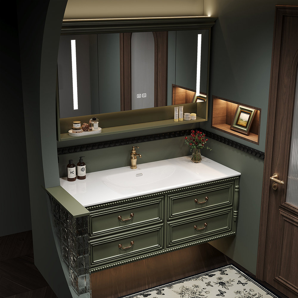 Orren Ellis Armoire de salle de bain vintage français - Wayfair Canada