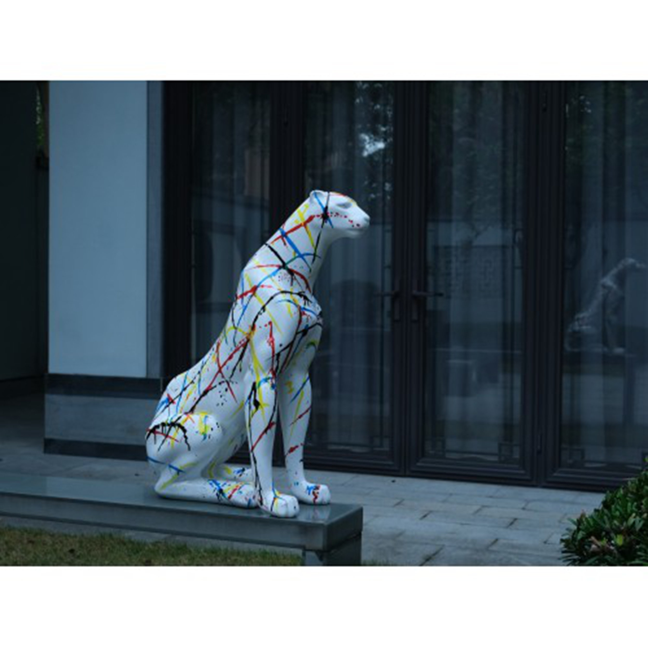 Orren Ellis Large Modern Resin Leopard Sculpture - 31.5" High, Eye ...