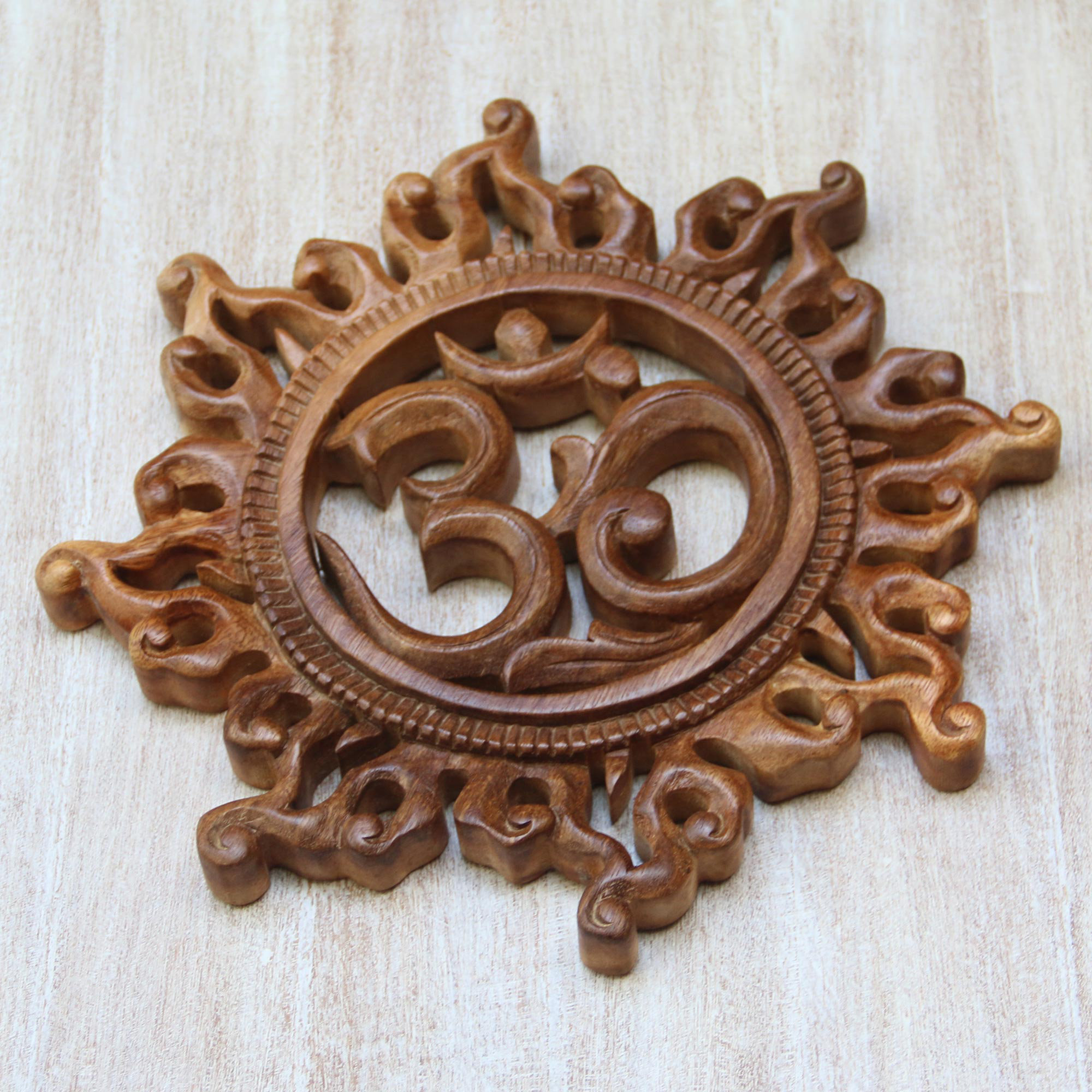Bungalow Rose Handmade Blazing Om Wood Relief Panel - Wayfair Canada