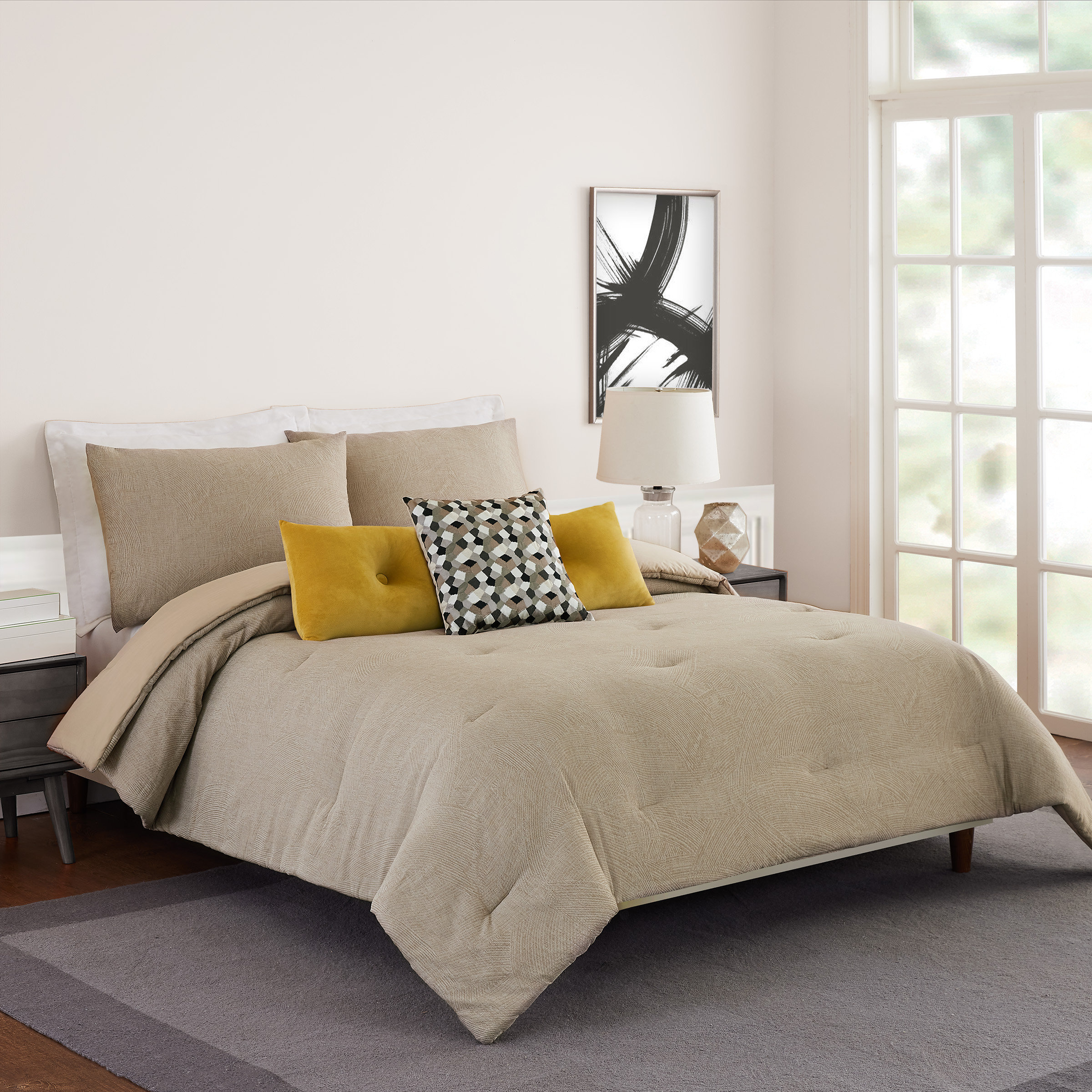 Inspired by Kravet MODERN SWIRL Beige Standard Cotton 3 Piece Comforter ...