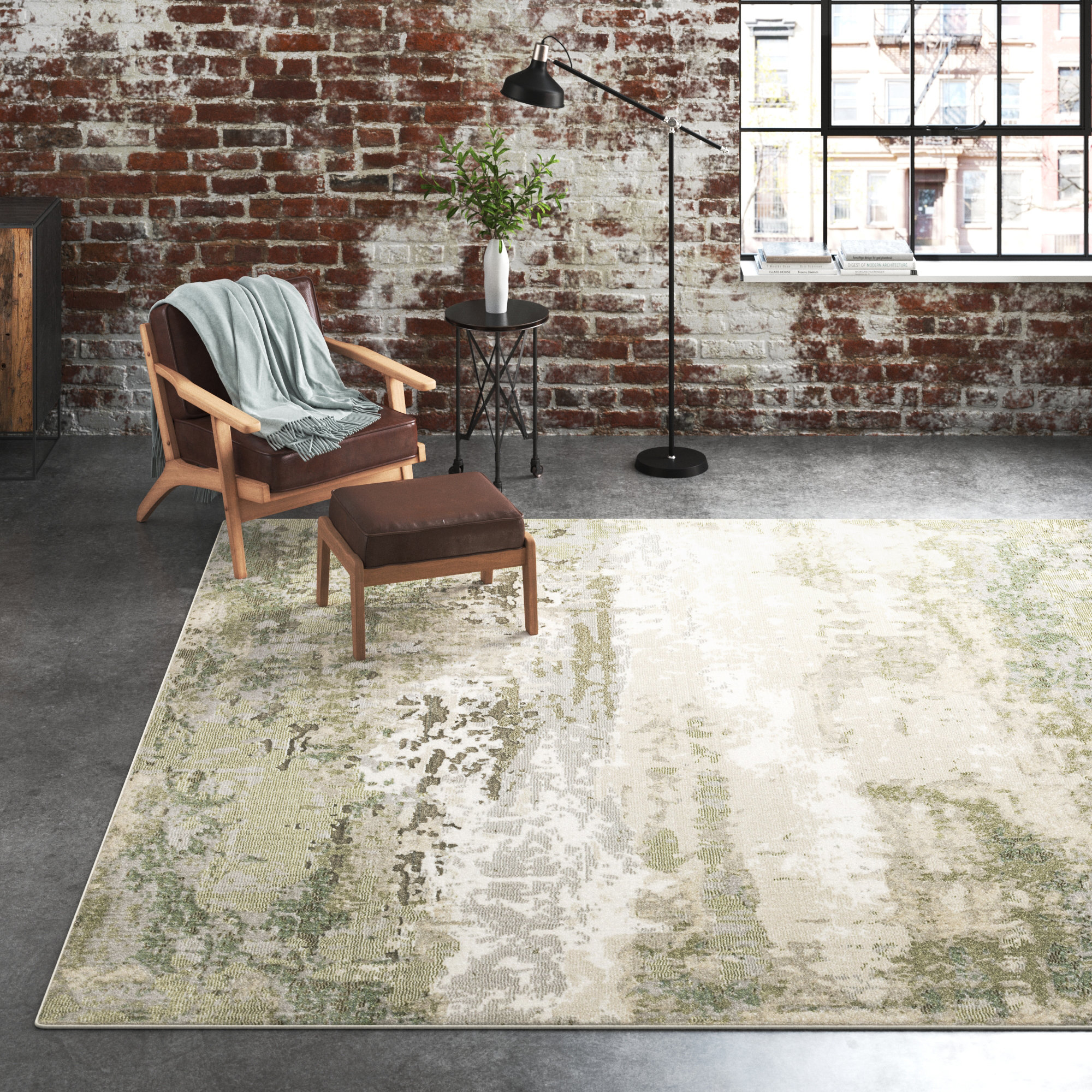 Steelside™ Belinda Abstract Green/Gray/Ivory/Beige Area Rug & Reviews ...