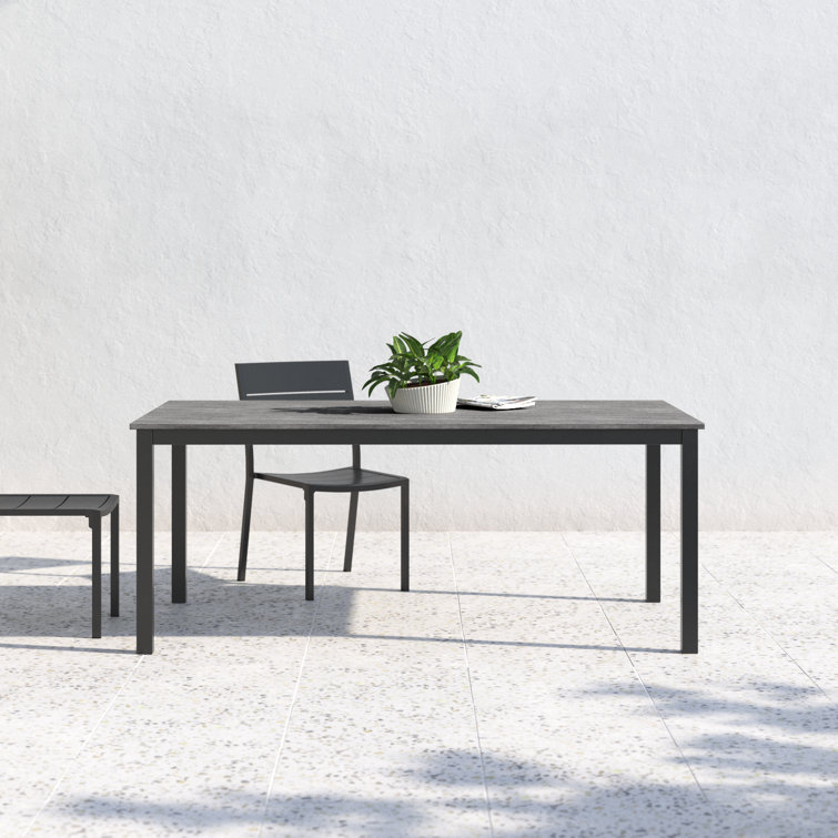 Wade Logan® Arynne Outdoor Patio Rectangle Dining Table & Reviews | Wayfair