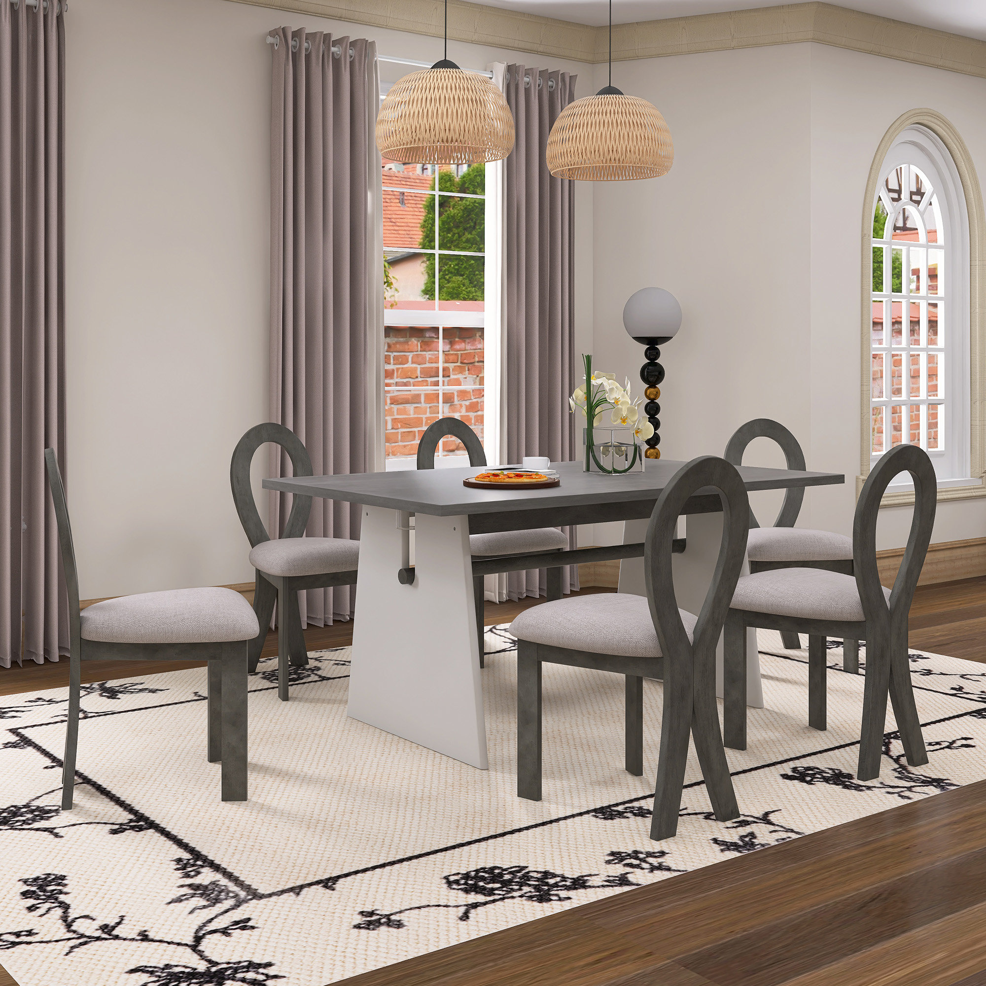 Latitude Run® Modern 7-Piece Dining Table Set | Wayfair