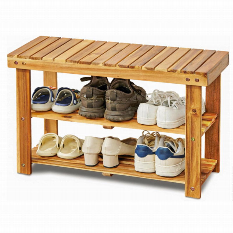 Rebrilliant Wooden Shoe Rack Bench | Wayfair