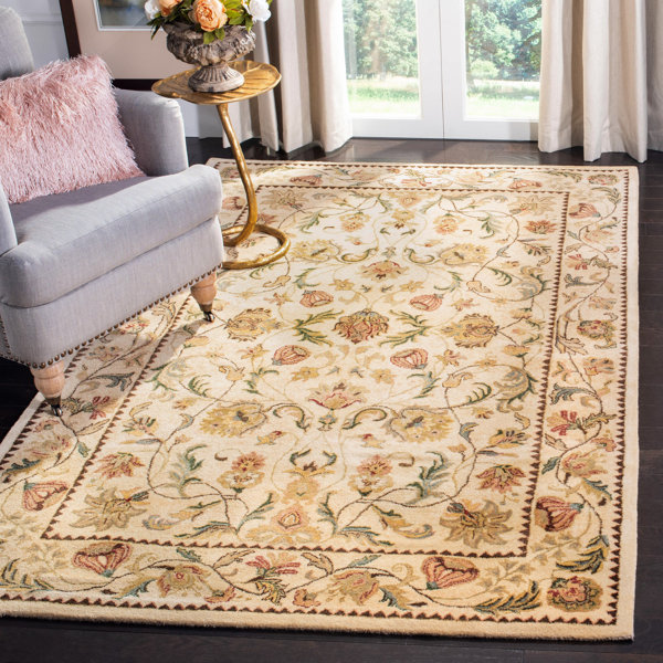 Astoria Grand Molter Bergama Hand Tufted Wool Floral Rug & Reviews ...