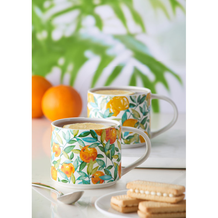 Price & Kensington Set Of 2 Orange & Lemon Trail Mugs | Wayfair.co.uk