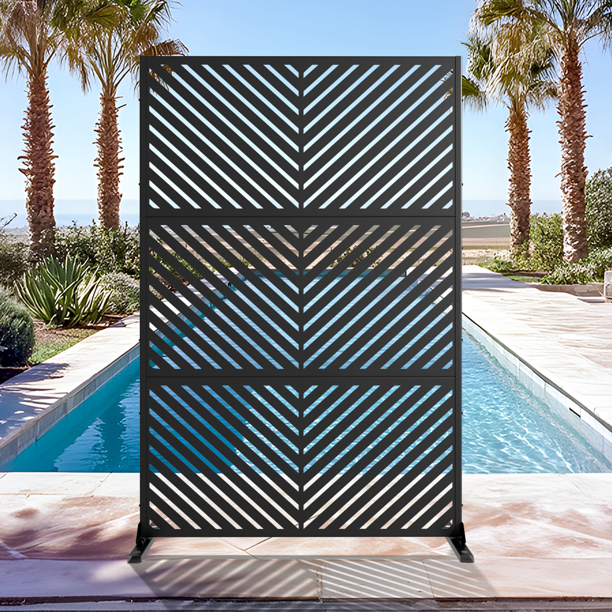 MAYEERTY 6 ft. H x 4 ft. W Metal Privacy Screen & Reviews | Wayfair