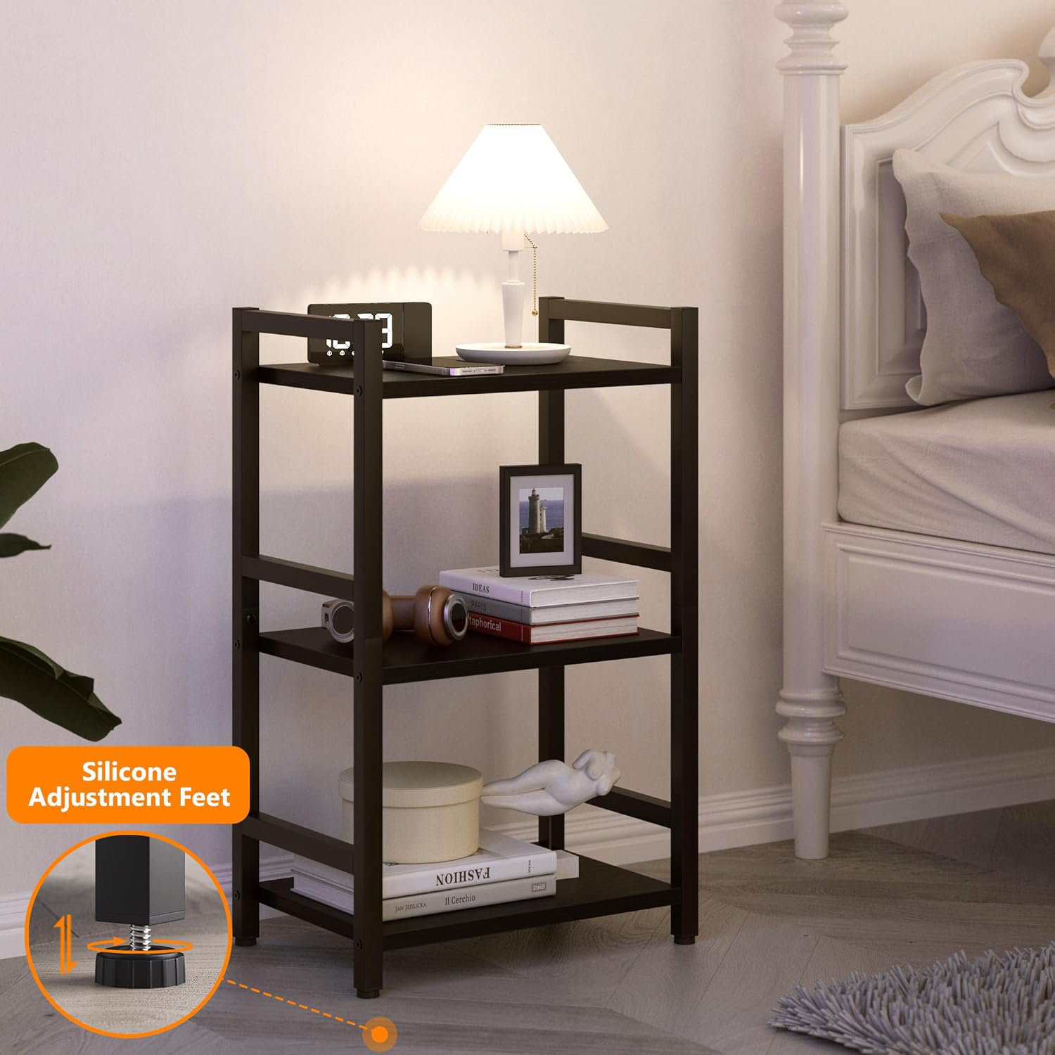 17 Stories Bookcase With Steel Frame, Narrow Bookshelf For Storage And ...