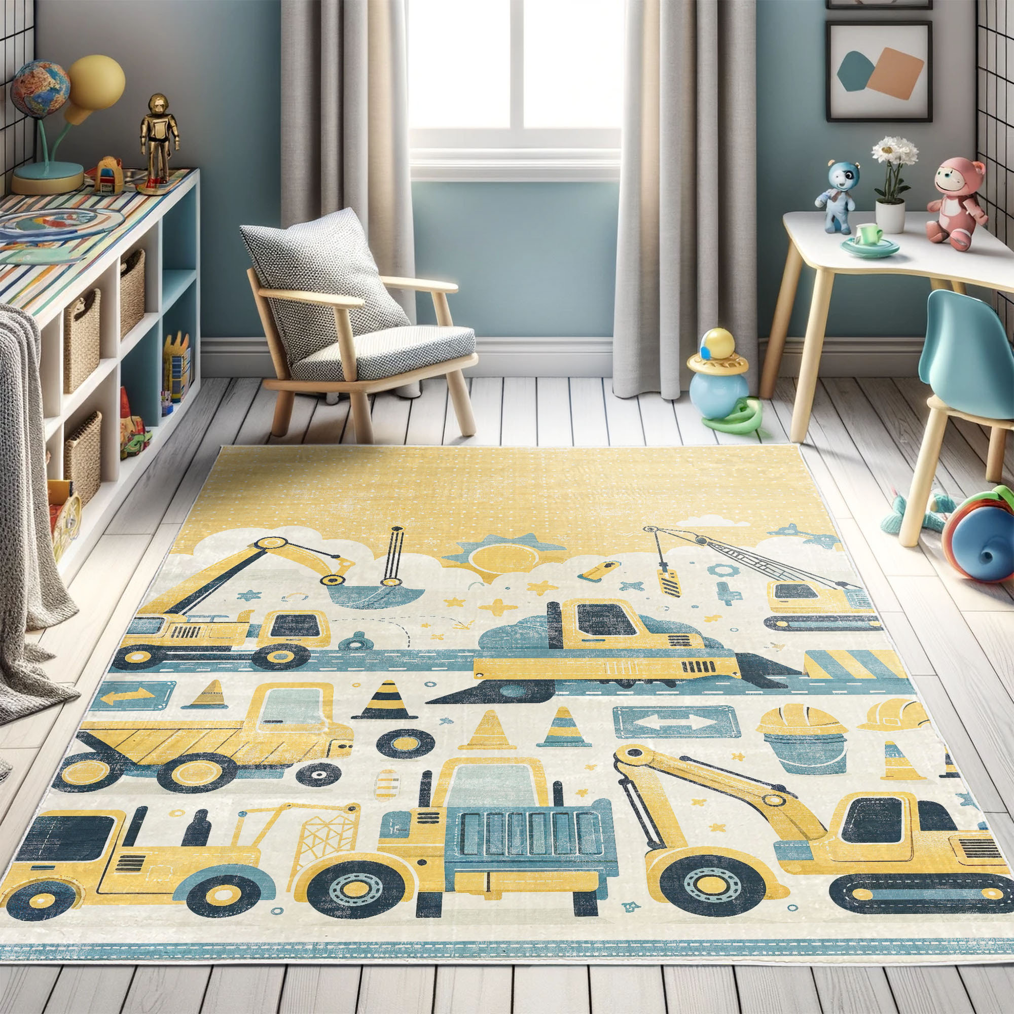 Ambesonne Vehicle Pattern High Density Long Fiber Poly Threads ...