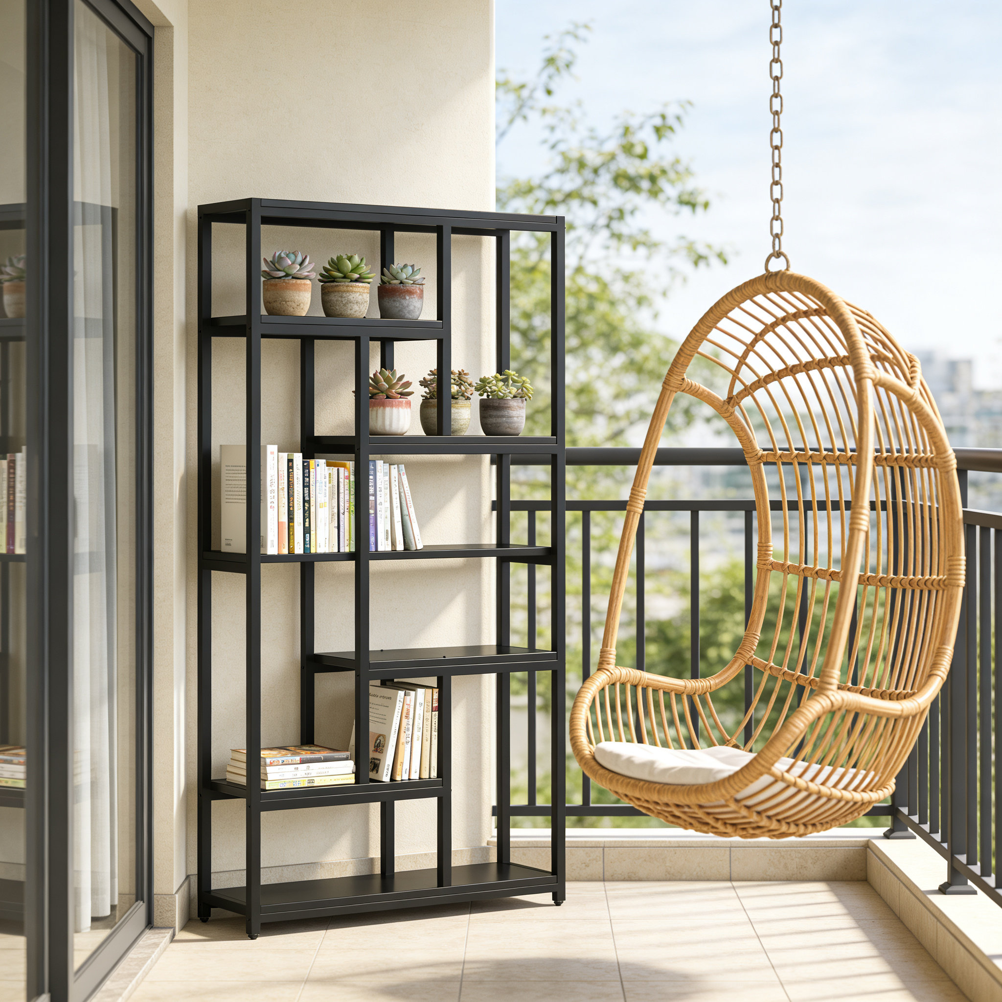 George Oliver Nordic Minimalist All-Metal Bookshelf, Home Multi-Tier ...