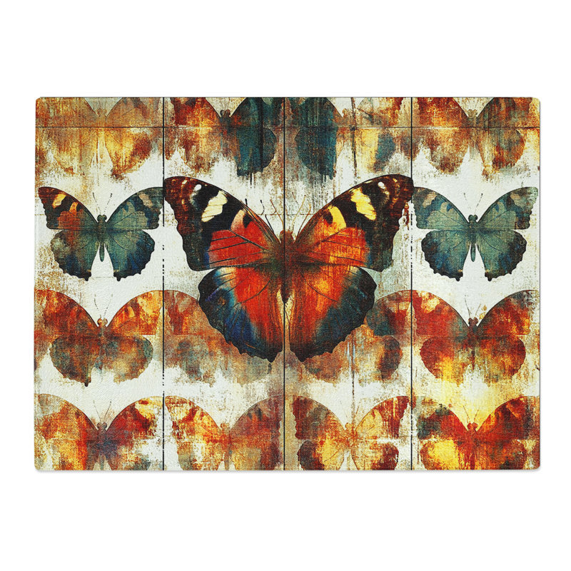 17 Stories Butterfly Pattern Vol.1 Glass Chopping Board | Wayfair.co.uk