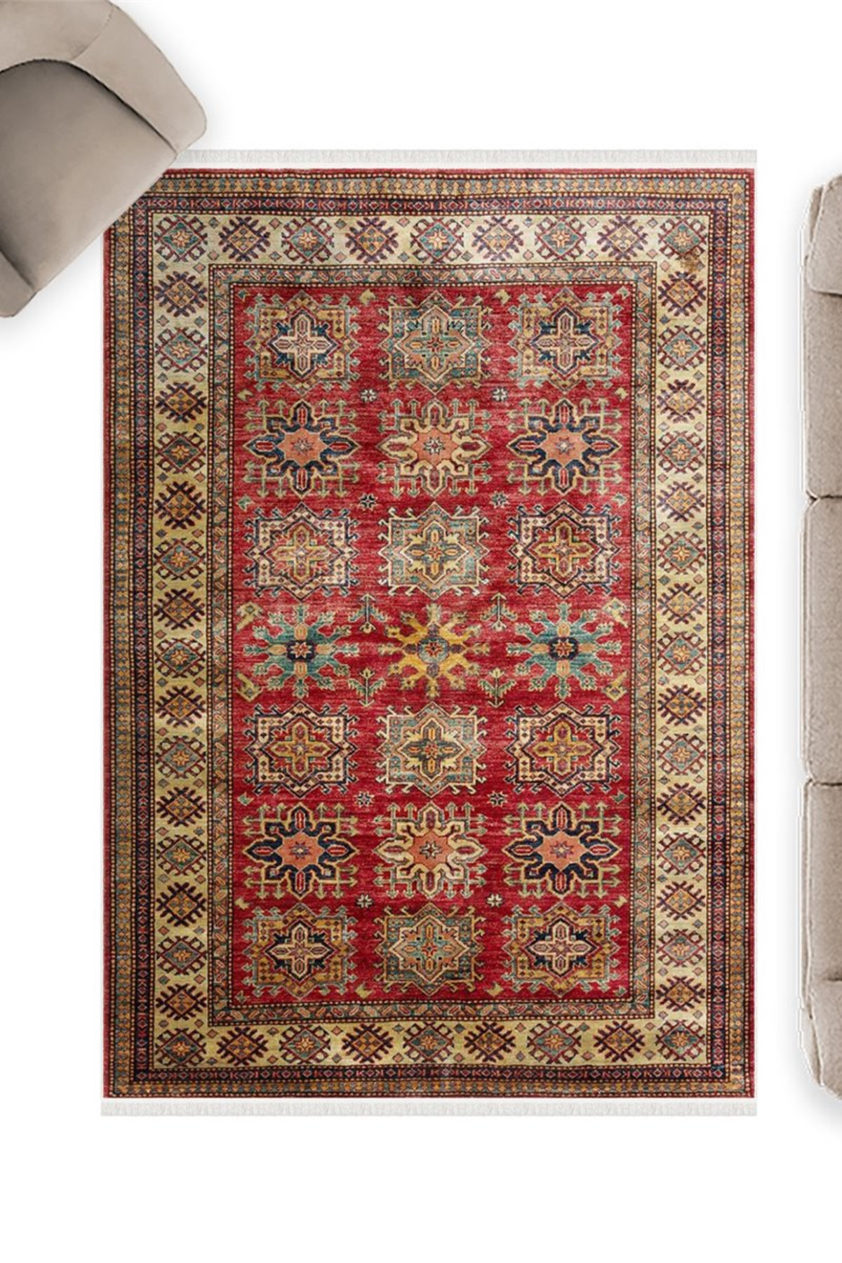 Rugpera Casper Brown And Red Color Oriental Design Carpet Machine Woven ...