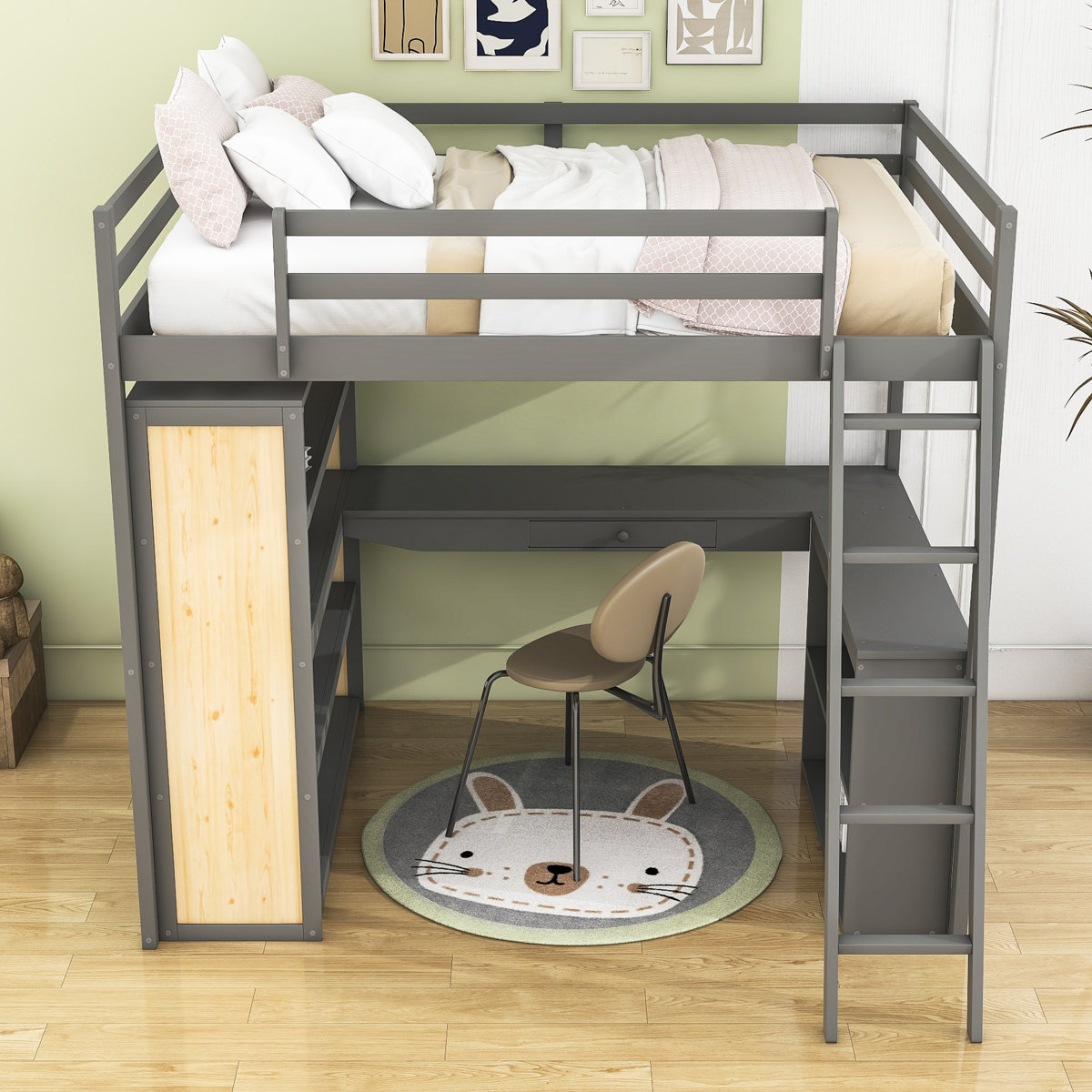 Harriet Bee Hadees Full Platforms Loft Bed with Built-in-Desk by ...