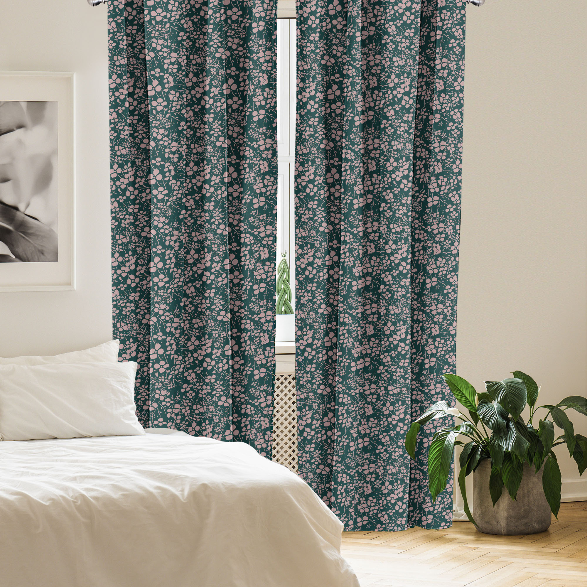 East Urban Home Floral 4-Panel Curtains, Bicolor Spring Meadow Flora ...